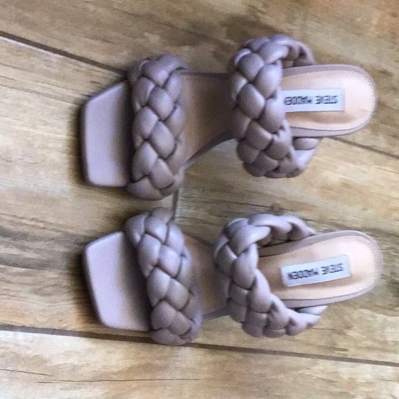 Steve Madden | Shoes | Steve Madden Braided Leather Slide Heels | Poshmark